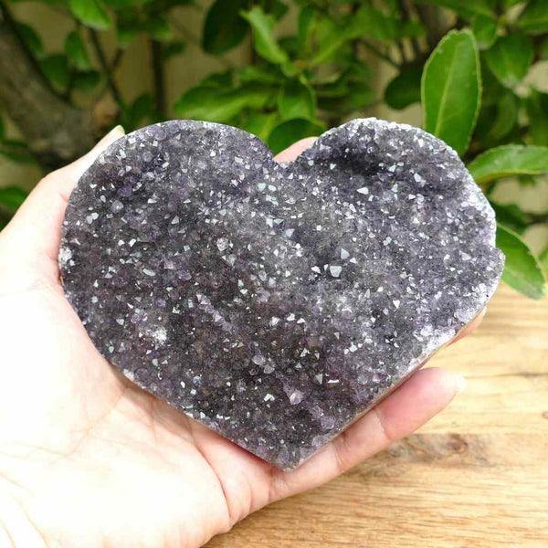 Amethyst Cluster Crystal Heart | Earth Inspired Gifts