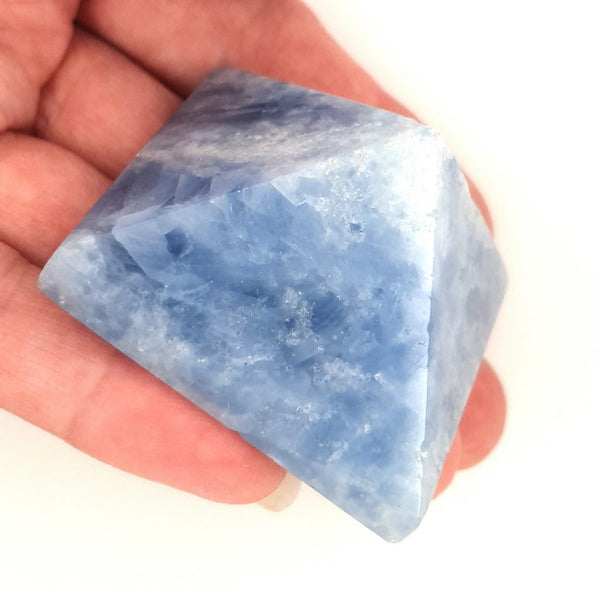 Blue Calcite Pyramid Healing Crystal Beautifully Polished Sides - Earth ...