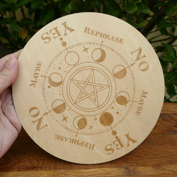 Laser Engraved Moon Phase Pendulum Board - Plywood - Earth Inspired Gifts