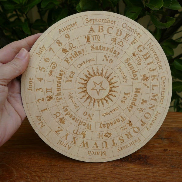 Round Pendulum Board with Star Centre – Astrology, Days, Months Design ...