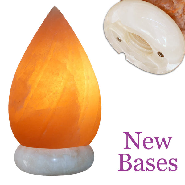 Carved Flame Salt Lamps with Cord & Bulb - 2.5kg Onyx Base - Earth ...