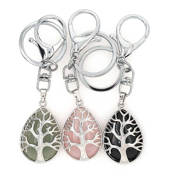 Tree of Life Crystal Keyrings with Natural Healing Crystals - Earth ...